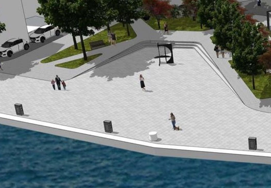 Neugledni parkić u Malinskoj postaje lijepi mali trg na obali - Novi list