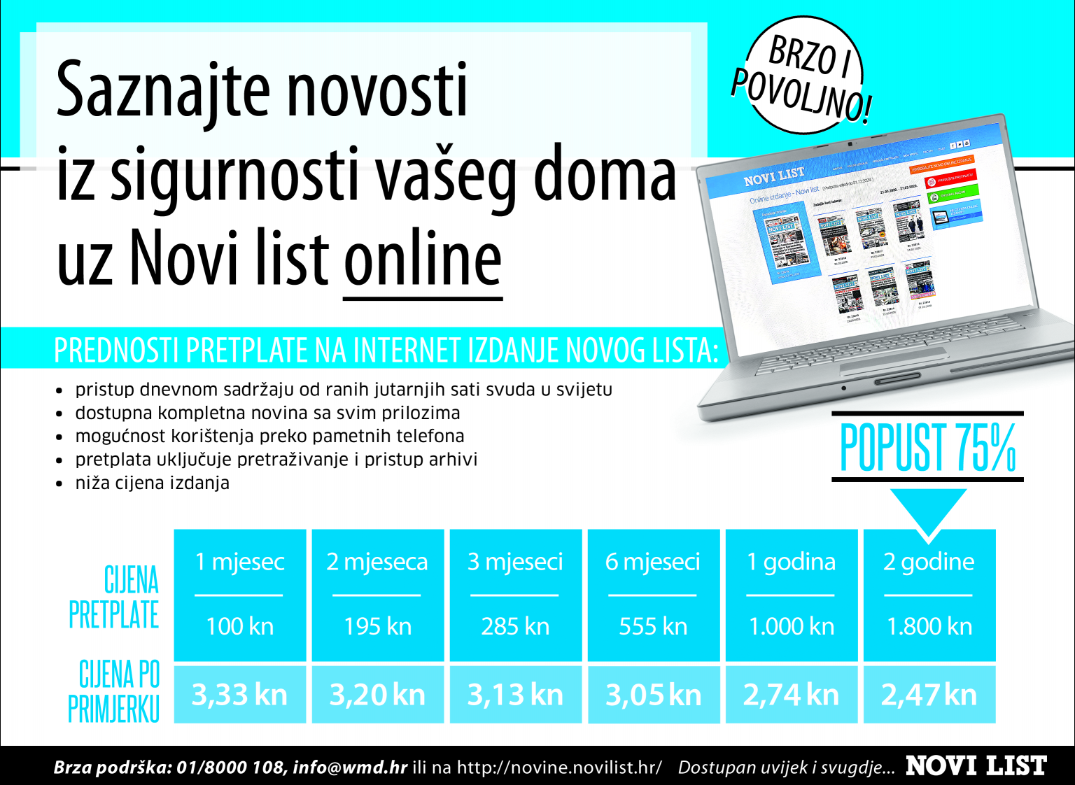Darujemo 10 godišnjih pretplata na online izdanje Novog lista. Evo ...