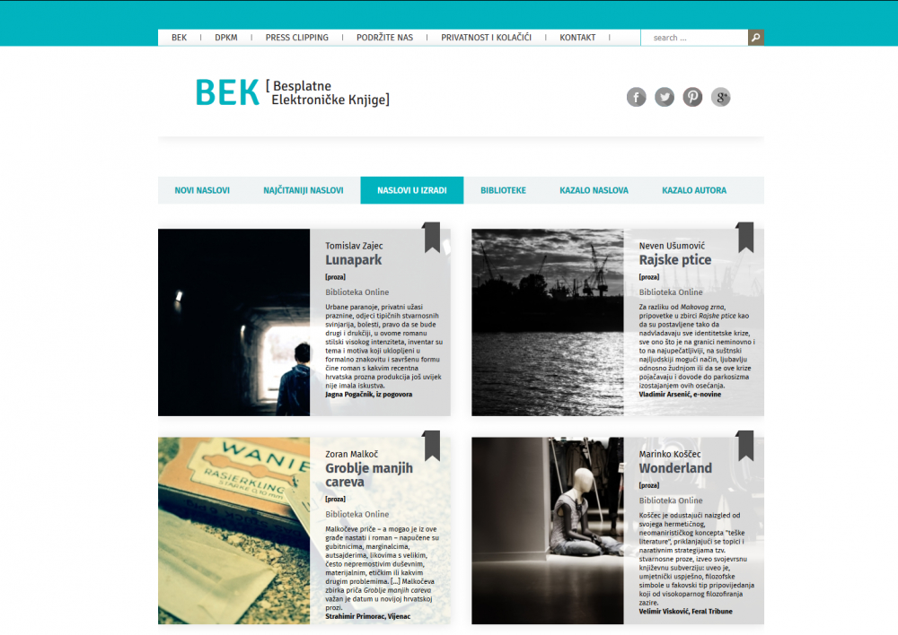 Besplatne elektroničke knjige: Dvadeset knjiga za 20. obljetnicu - Novi ...