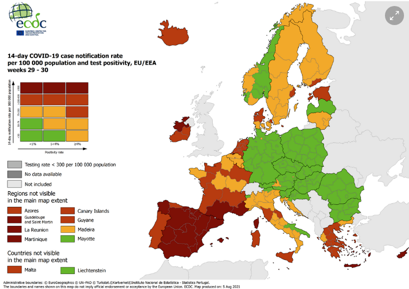 Objavljena nova korona karta Europe: Ovo je definitivno dobra vijest za ...