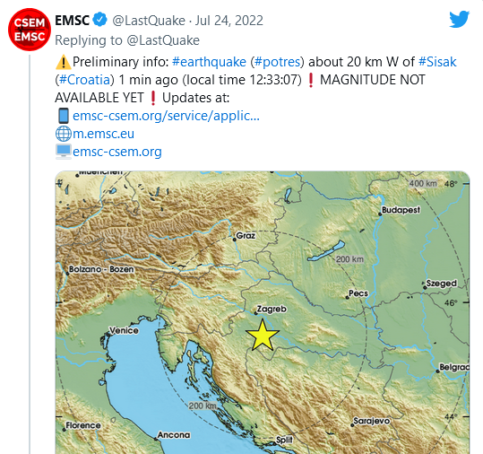 Novi potres kod Petrinje, magnitude 3,8 stupnjeva po Richteru - Novi list