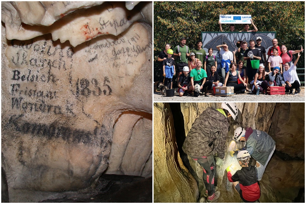 Iz ličke špilje Samograd uklonjeni otpad i grafiti. Neki od njih ...