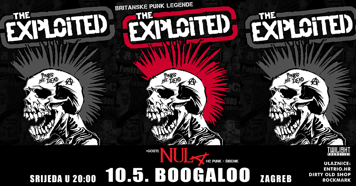 Legendarni punkeri The Exploited u Boogaloo klubu 10. svibnja, ulaznice ...