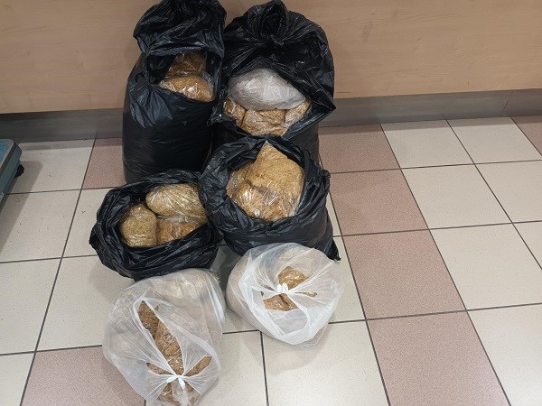 Sitno rezani duhan domišljato skrivao u živici kod betonskih vaza ...