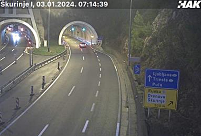 Zbog predmeta na A7 u tunelu Škurinje I vozi se uz ograničenje brzine od 40 kilometara na sat ...
