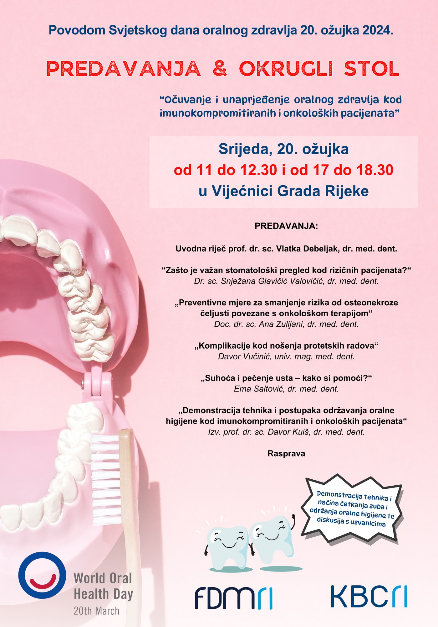 Svjetski dan oralnog zdravlja: Predavanja i okrugli stol u riječkoj Gradskoj vijećnici - Novi list