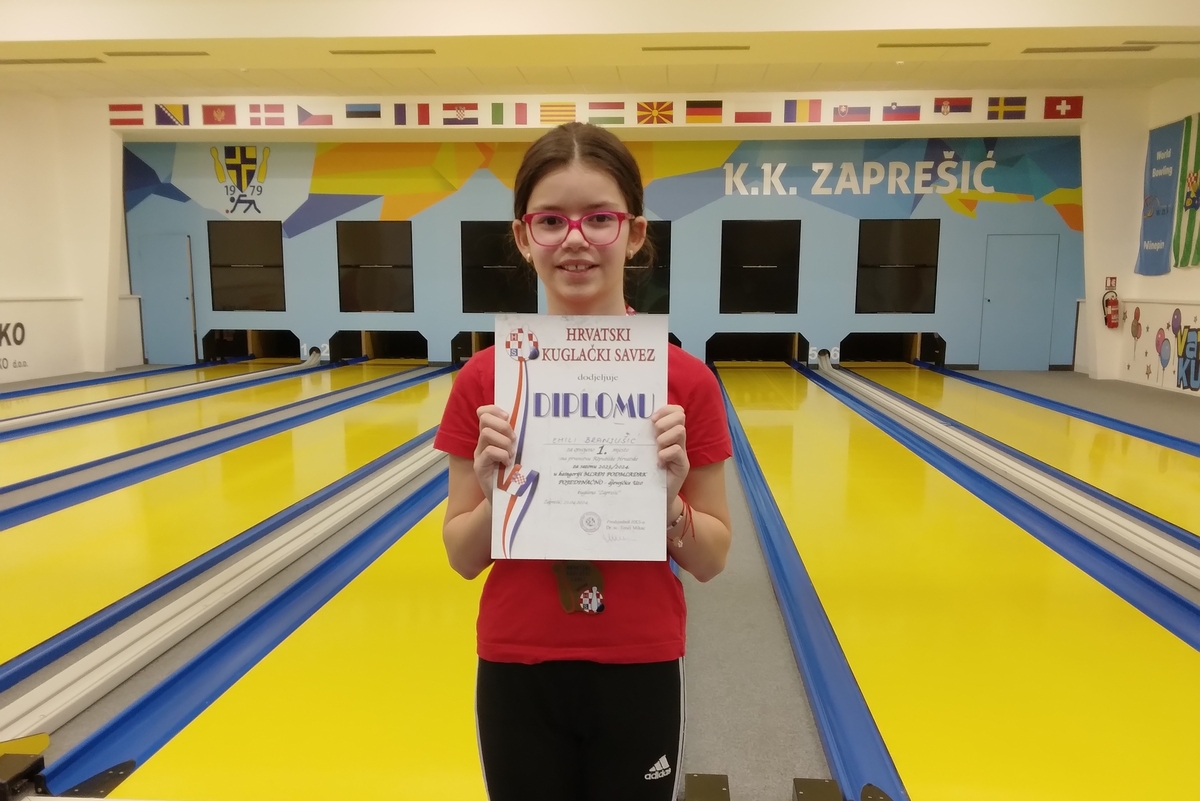 Emili Banjušić, mlada kuglačica Goranina, prvakinja Hrvatske u uzrastu do 10 godina - Novi list