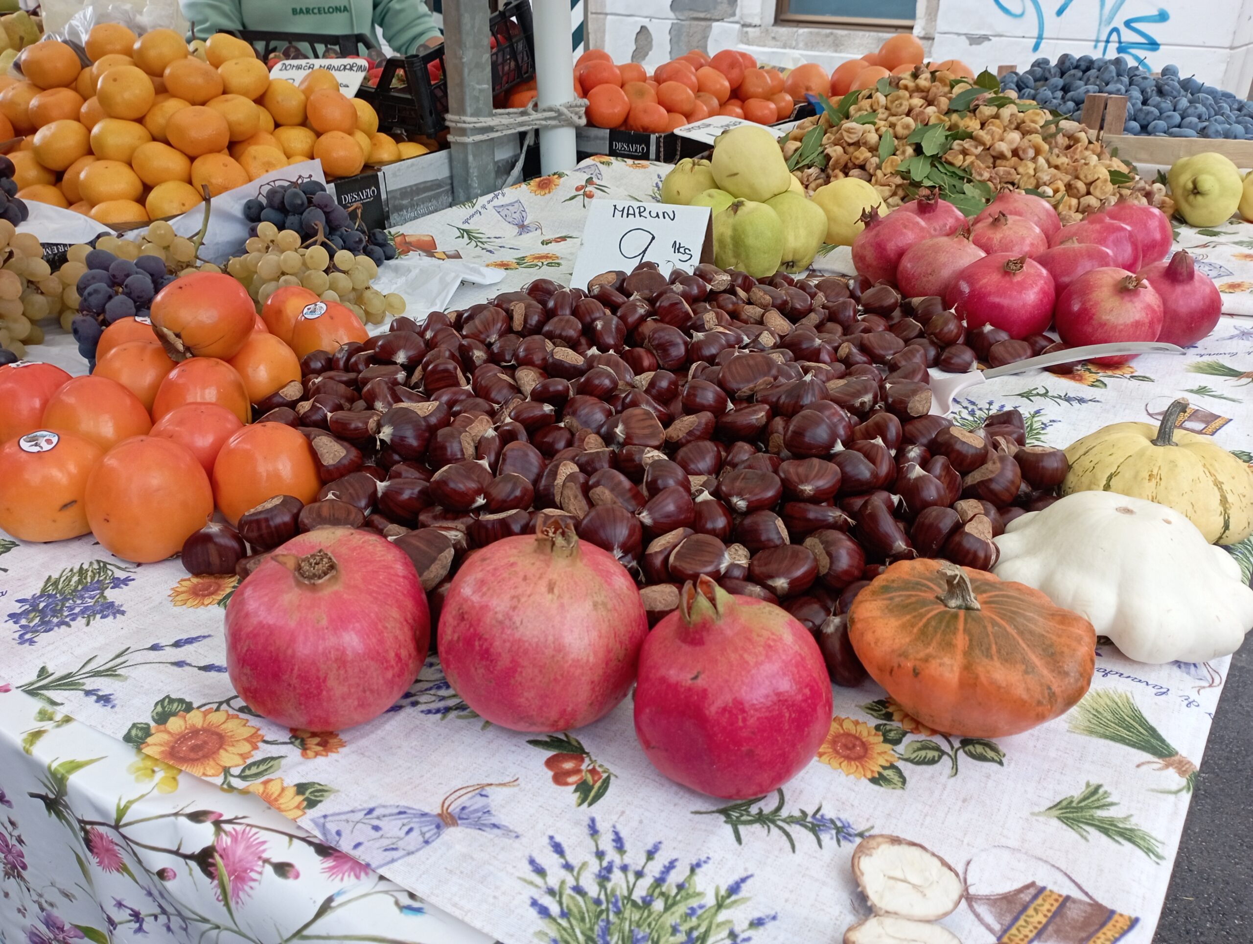 Maruni po 9 eura, čičoke za 3,5, limun, paprika roga i balancani 3 eura ...