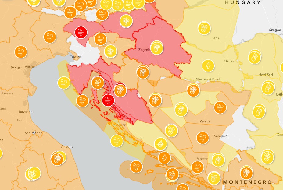 DHMZ izdao crveno upozorenje i za Zagrebačku regiju - Novi list